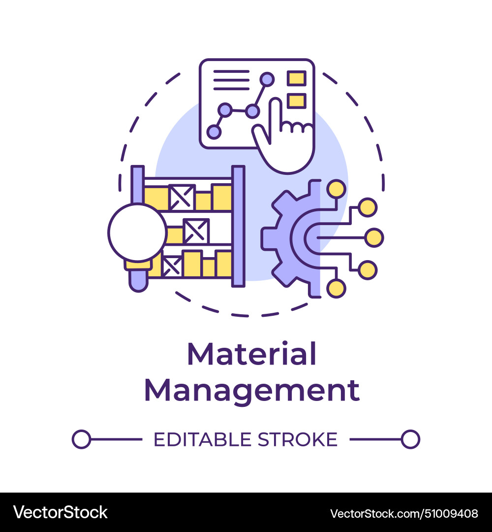 Material management multi color concept icon Vector Image