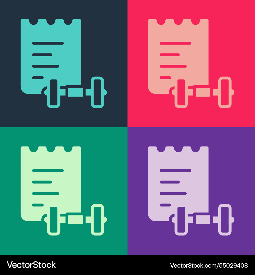 Pop art sport training program or fitness plan Vector Image