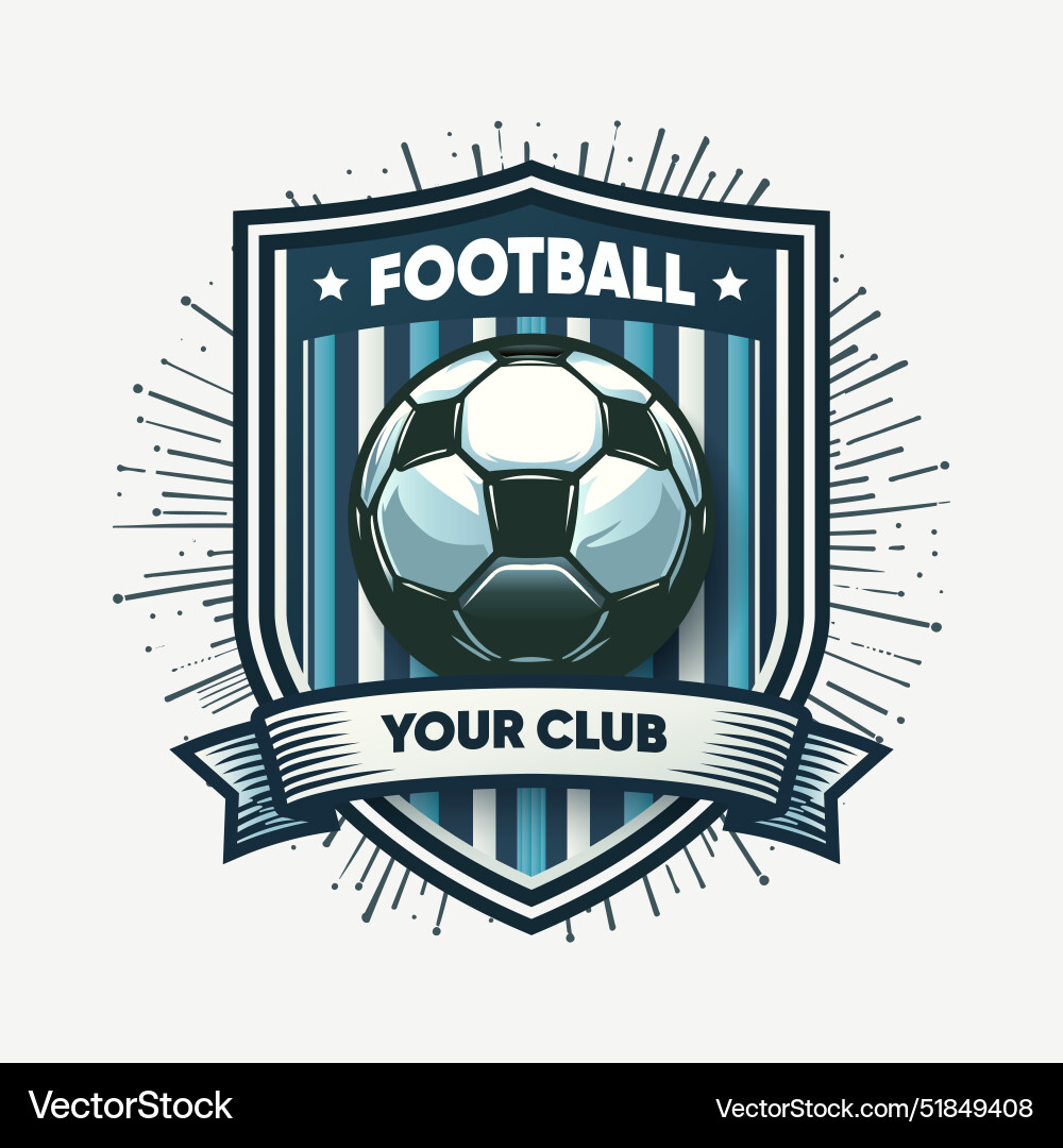 Retro hand drawn football logo Royalty Free Vector Image