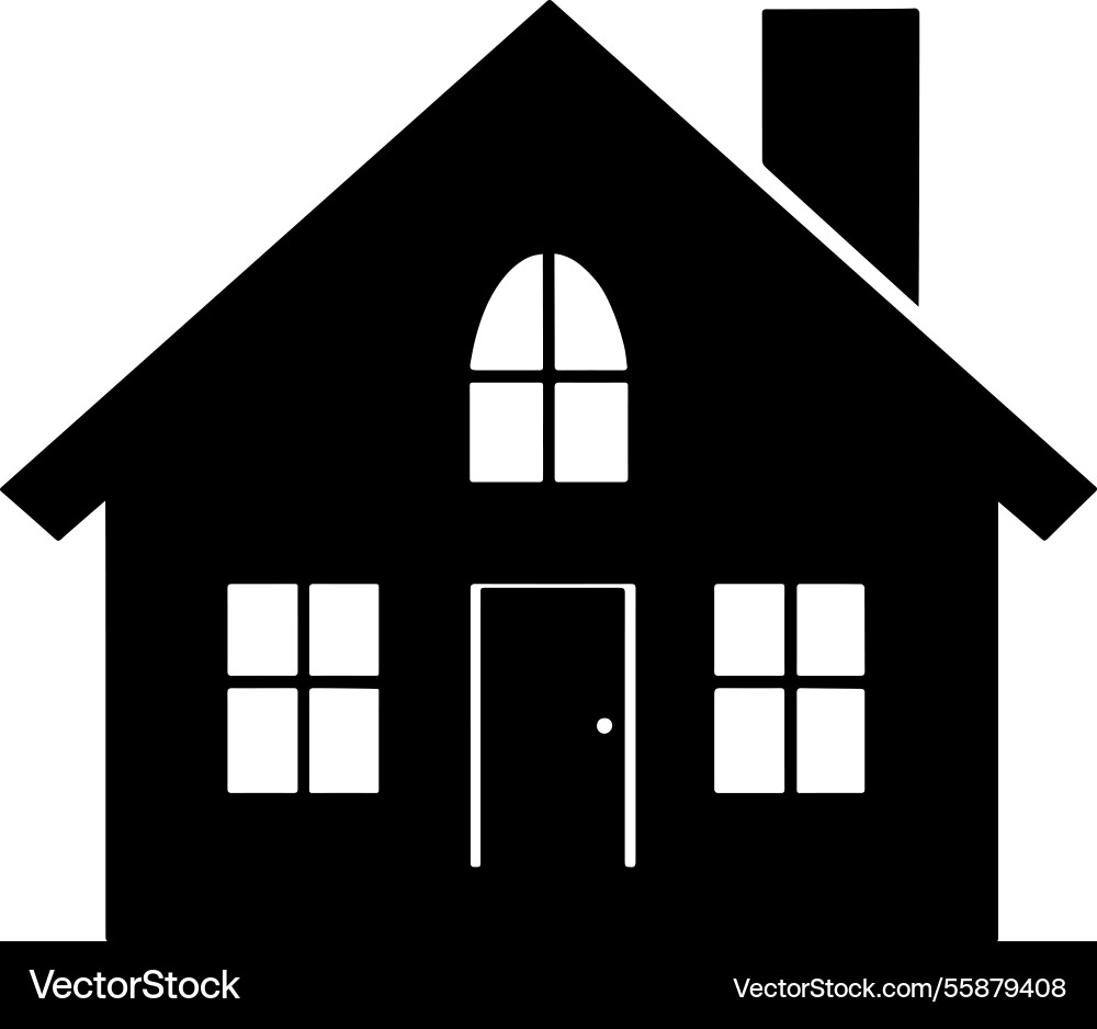 Simple house icon in black Royalty Free Vector Image