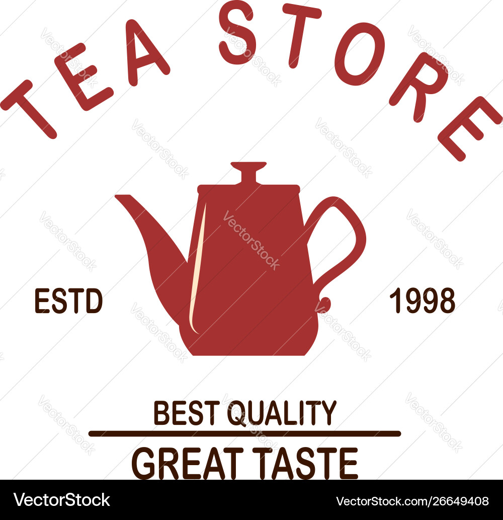 Tea shop emblem template design element for logo Vector Image