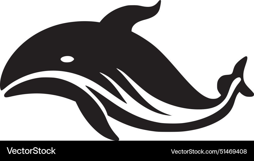Whale - black and white Royalty Free Vector Image