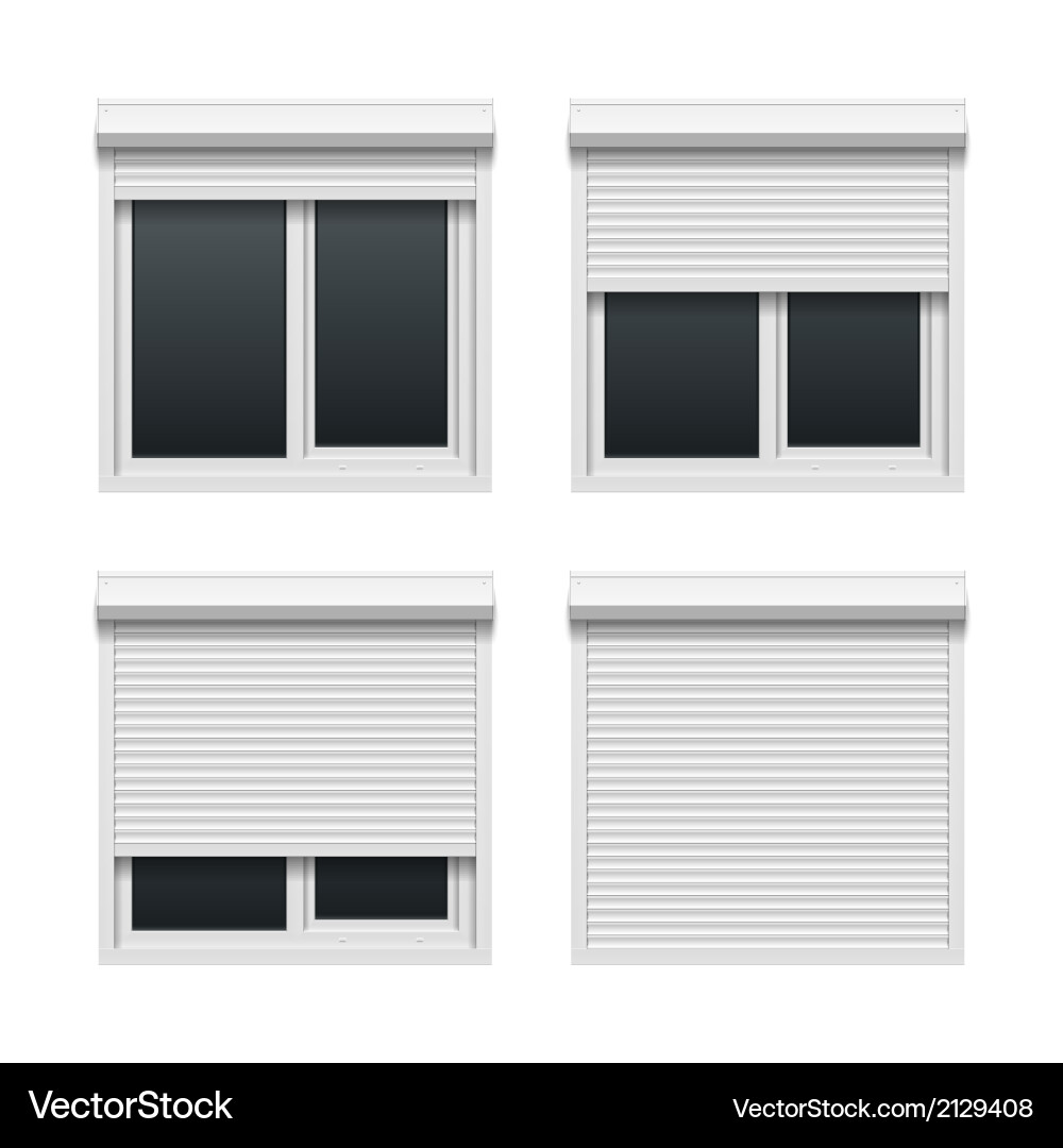 Window with roller shutters Royalty Free Vector Image