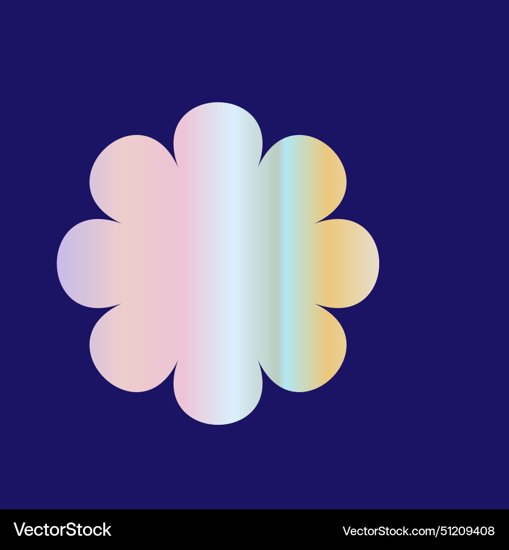 Y2k blur gradient 2000s flower with hologram Vector Image