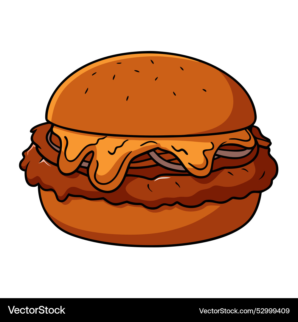 Close-up of a savory pulled pork sandwich Vector Image