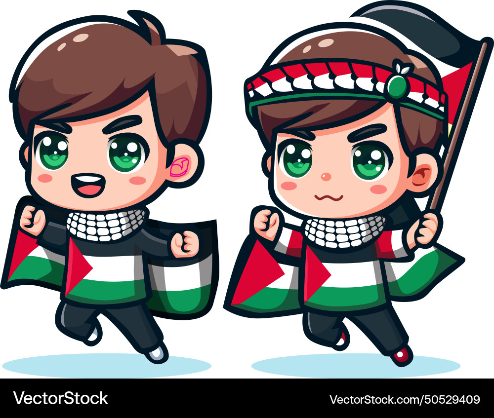 Free palestine kids Royalty Free Vector Image - VectorStock