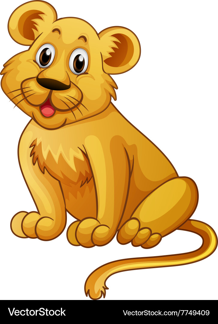 Little lion with happy face Royalty Free Vector Image