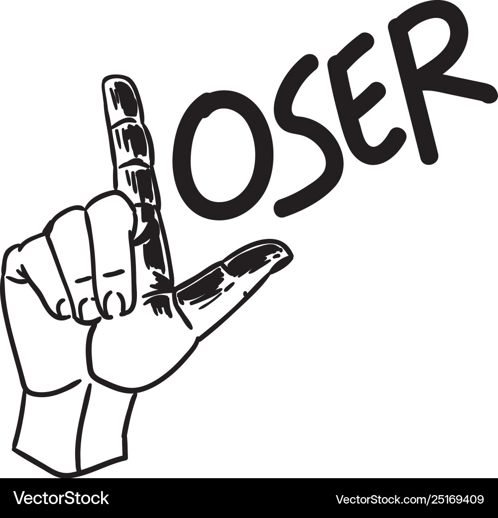 Loser hand sign Royalty Free Vector Image - VectorStock