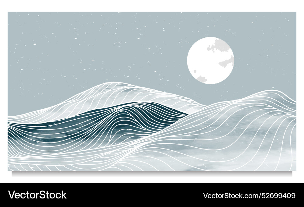 Natural blue mountain landscape Royalty Free Vector Image