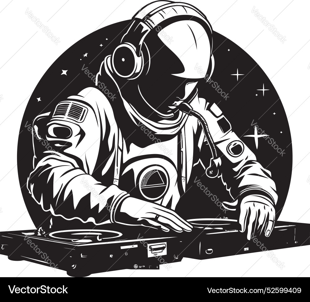Nebula nectar dj astronaut graphics astro anthems Vector Image