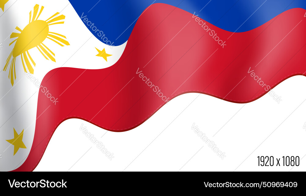 Philippine country flag realistic independence Vector Image