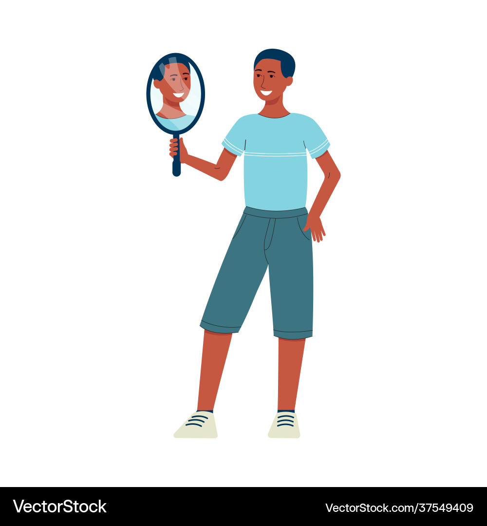 Self acceptance - cartoon Royalty Free Vector Image