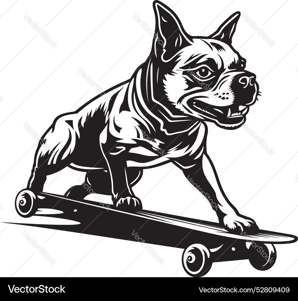Skatepaws canine on wheels logo pawsome Royalty Free Vector