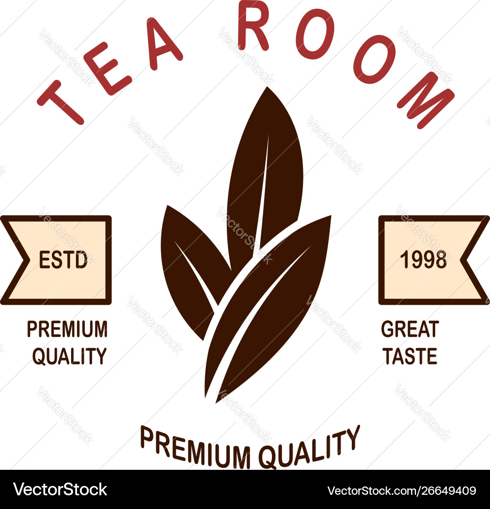 Tea shop emblem template design element for logo Vector Image
