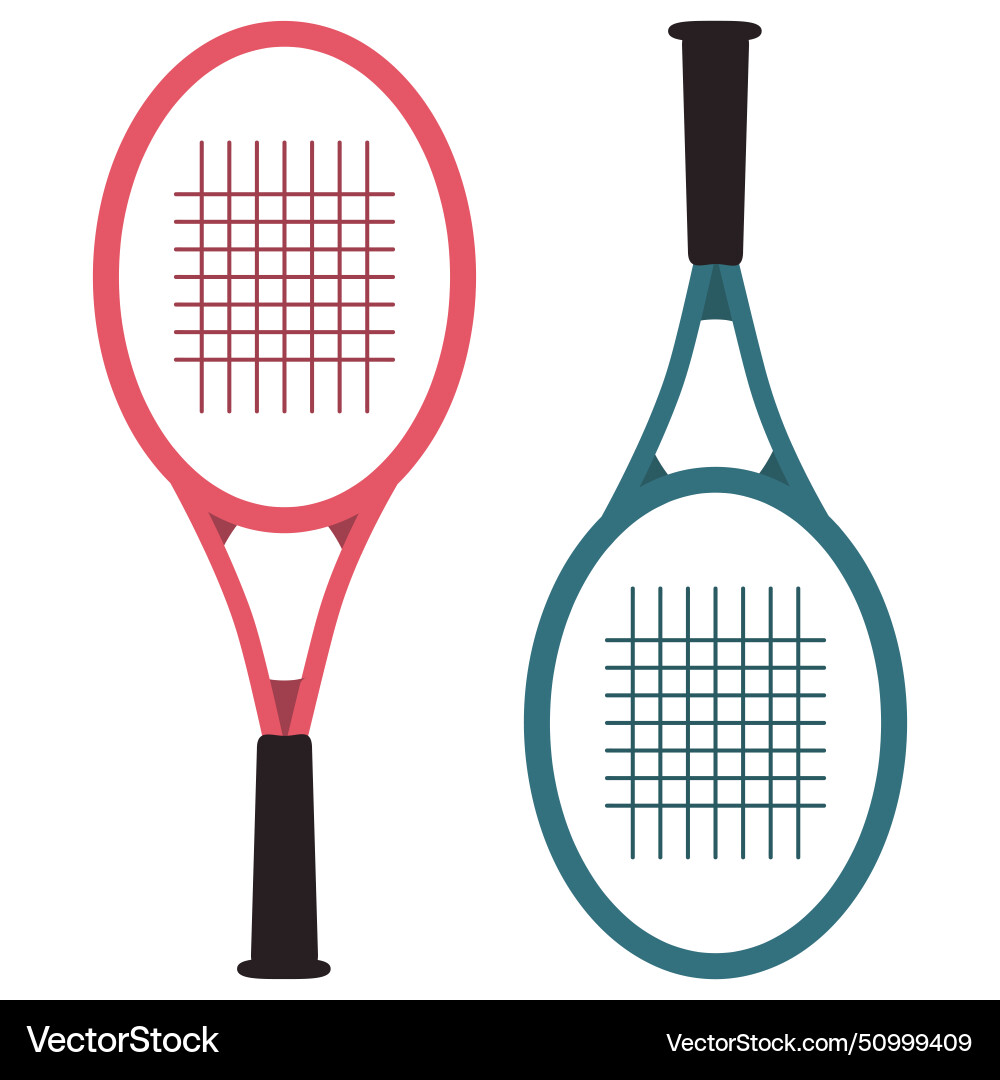 Tennis rackets flat icon isolated on white Vector Image