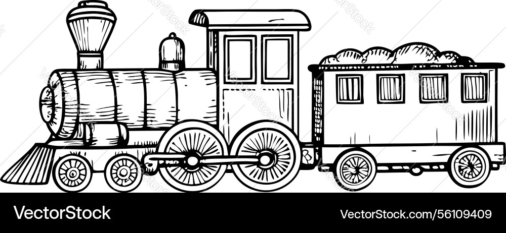 Vintage steam locomotive classic train engine Vector Image
