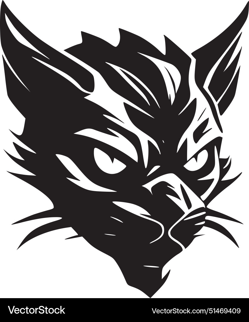 Wildcat - minimalist and flat logo Royalty Free Vector Image
