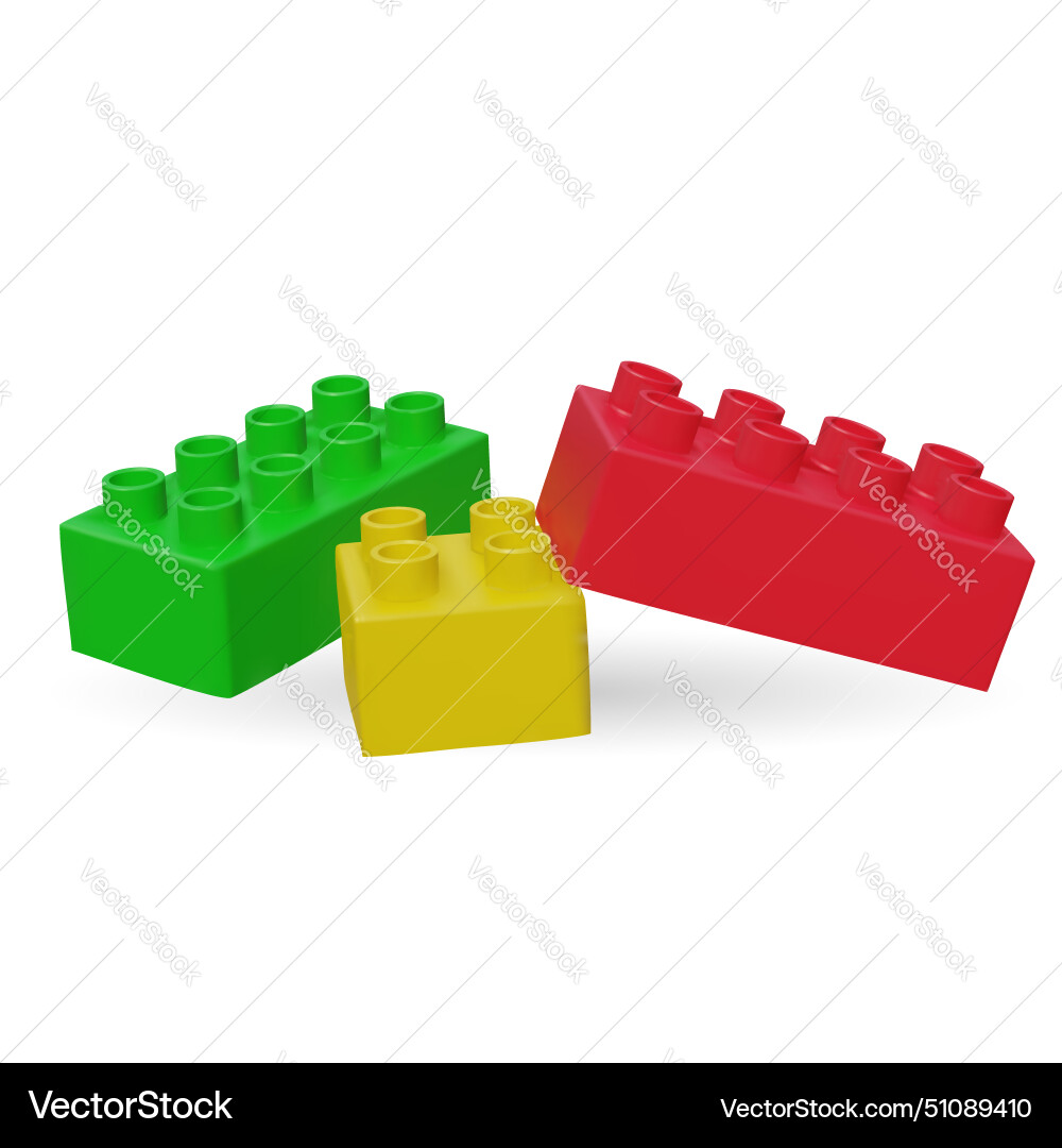 3d plastic building blocks popular children Vector Image