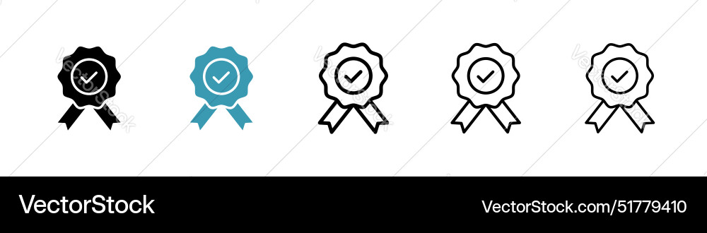 Award icon set black filled and outlined style Vector Image