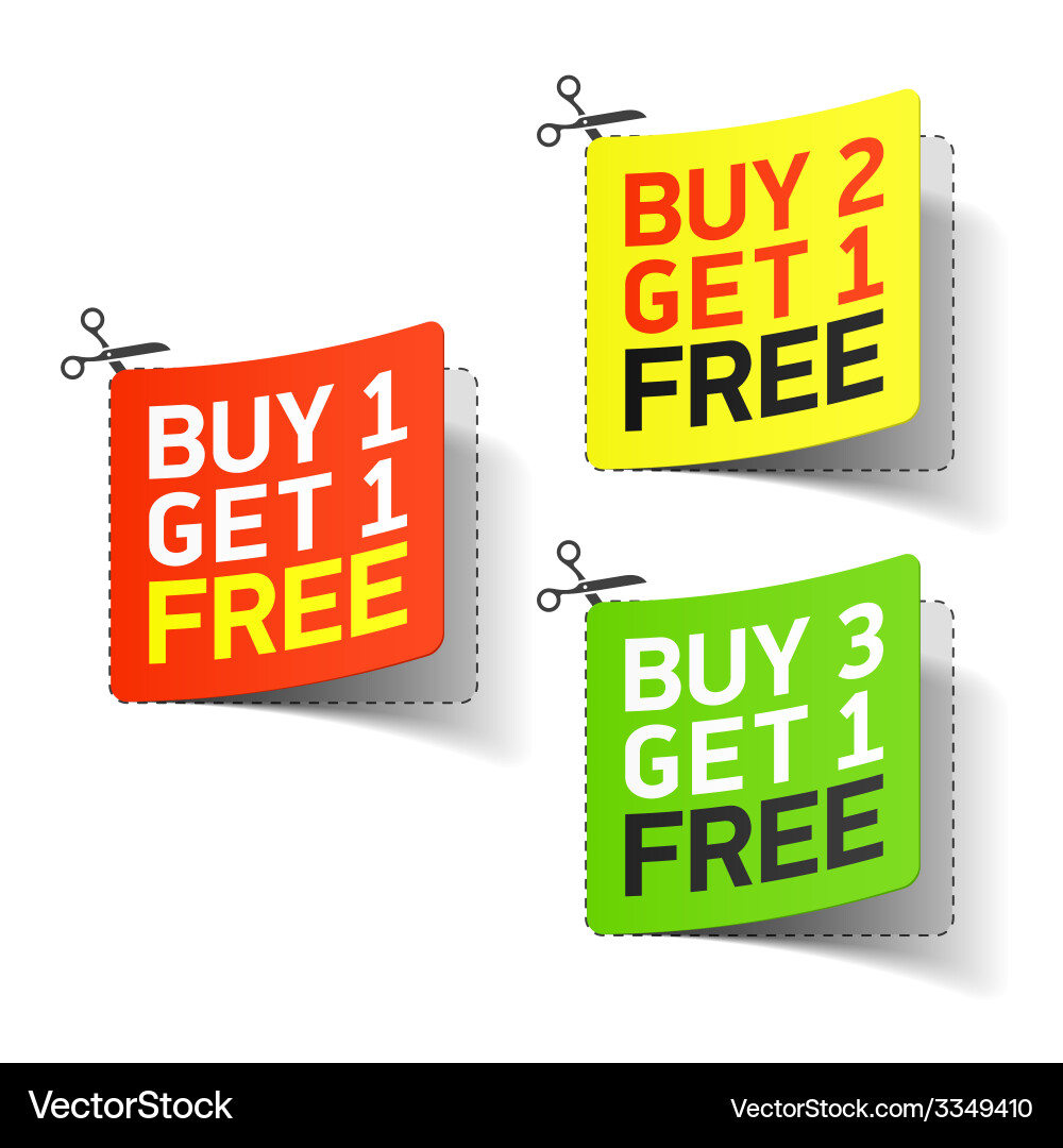 Buy One Get One Free Coupon Royalty Free Vector Image