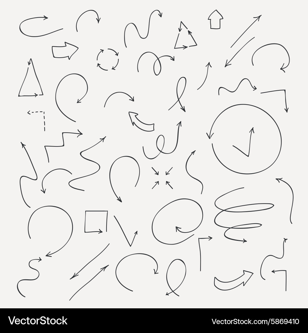 Hand Drawn Arrow Set Vector Images (over 21,000)