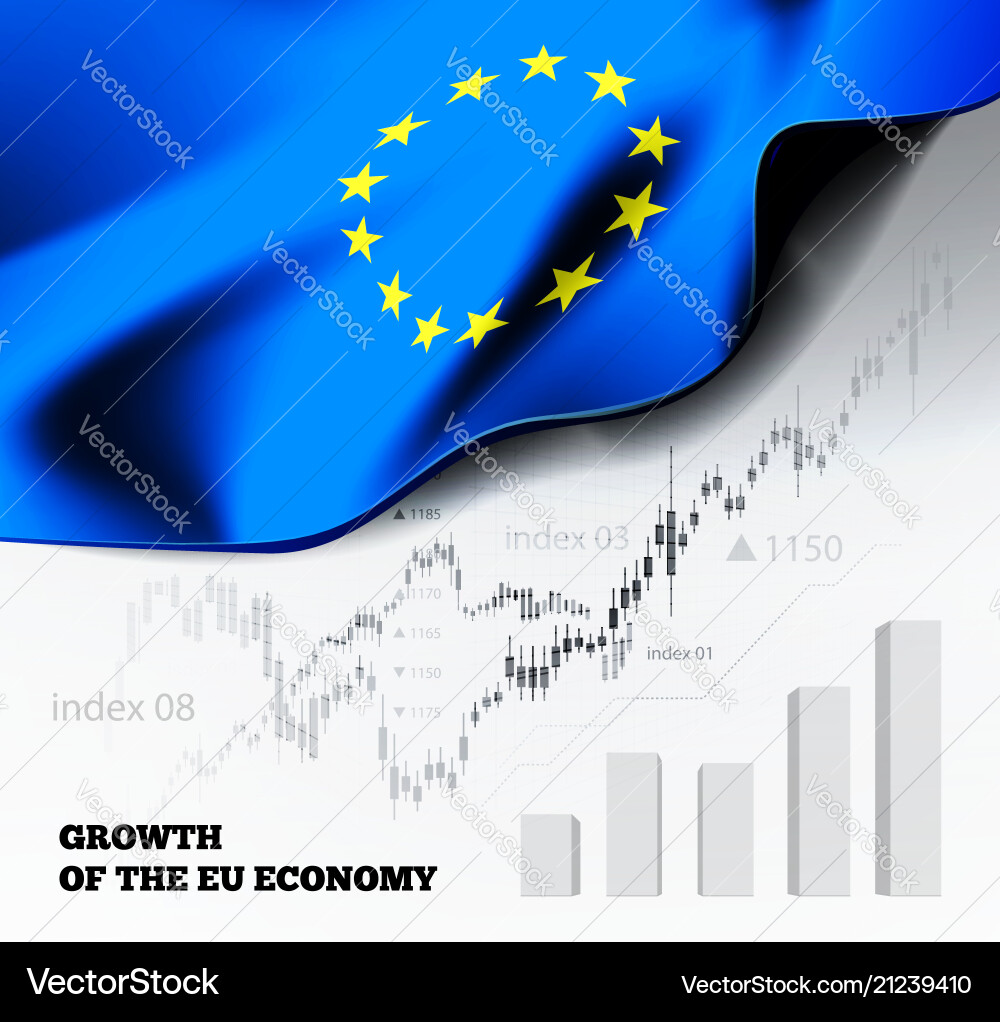 EU Economic Growth Chart Royalty Free Vector Image