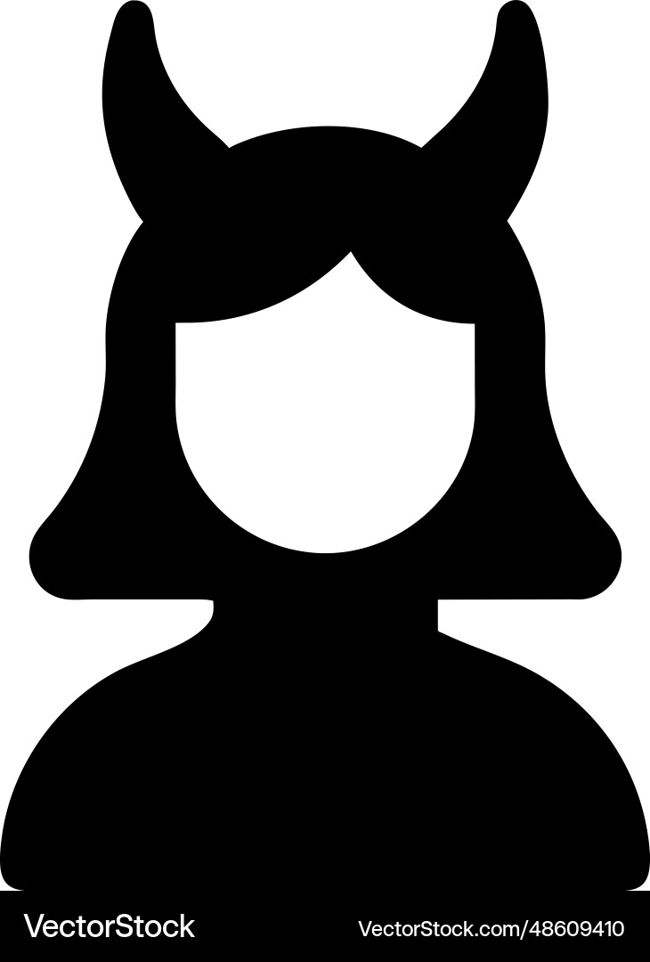 Female devil halloween silhouette style Royalty Free Vector
