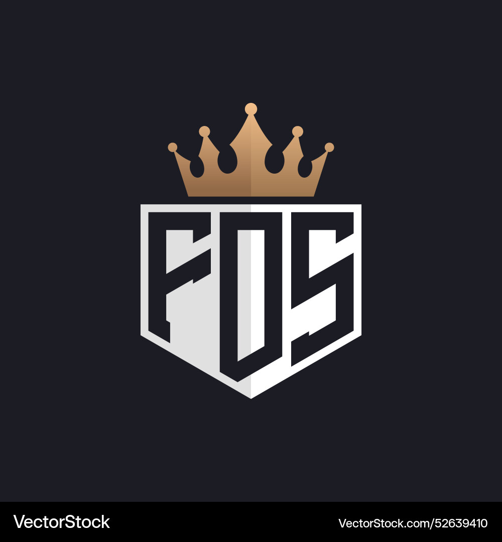 Luxury fds logo with crown elegant initials Vector Image