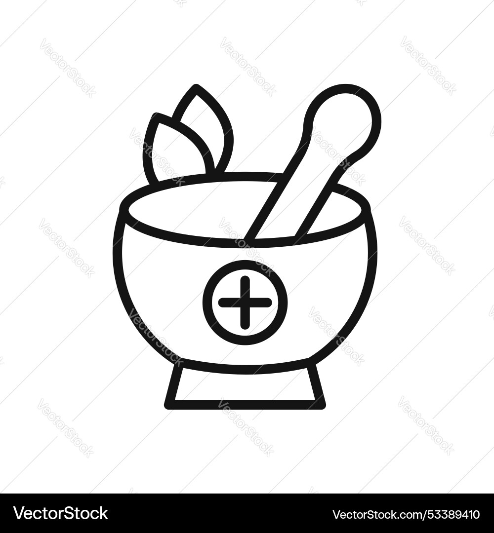 Mortar pestle icon isolated on white background Vector Image