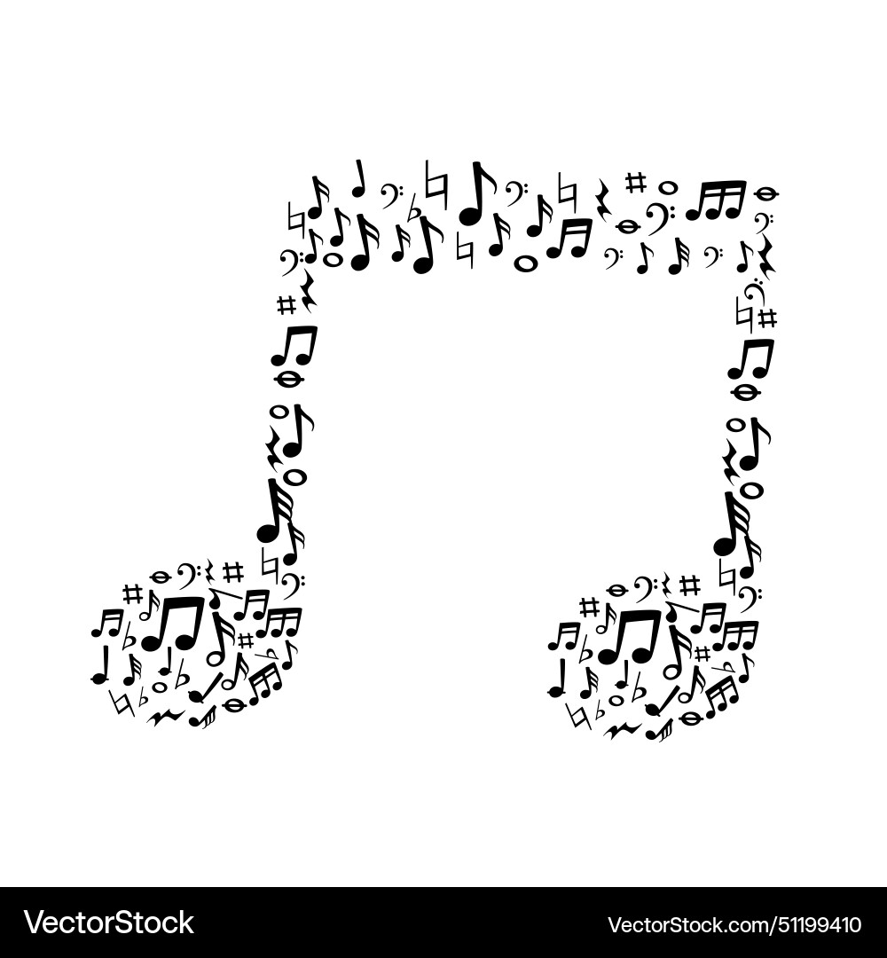 Music notes drawing musical clef Royalty Free Vector Image