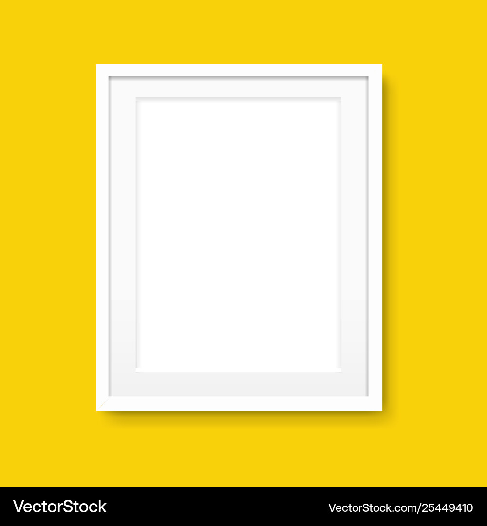 Picture frame isolated yellow background Vector Image