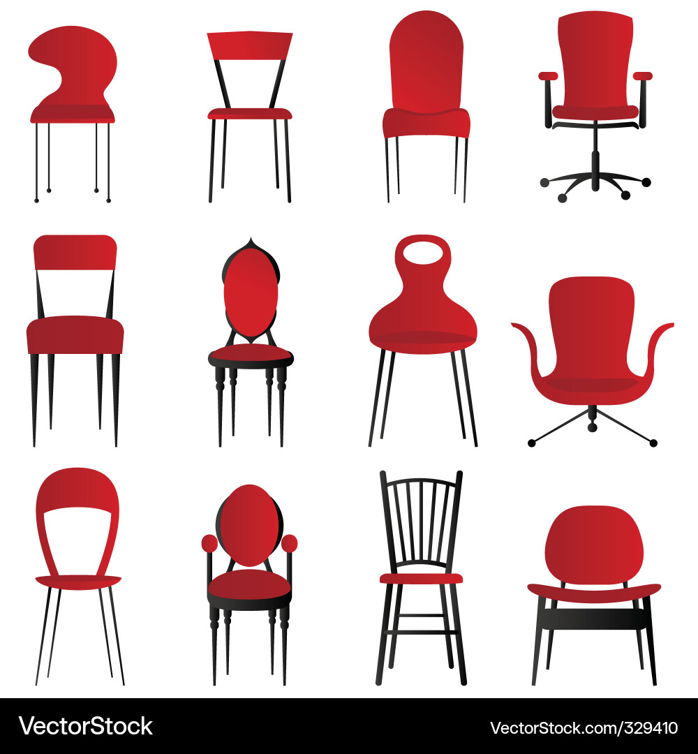 Red chairs Royalty Free Vector Image - VectorStock
