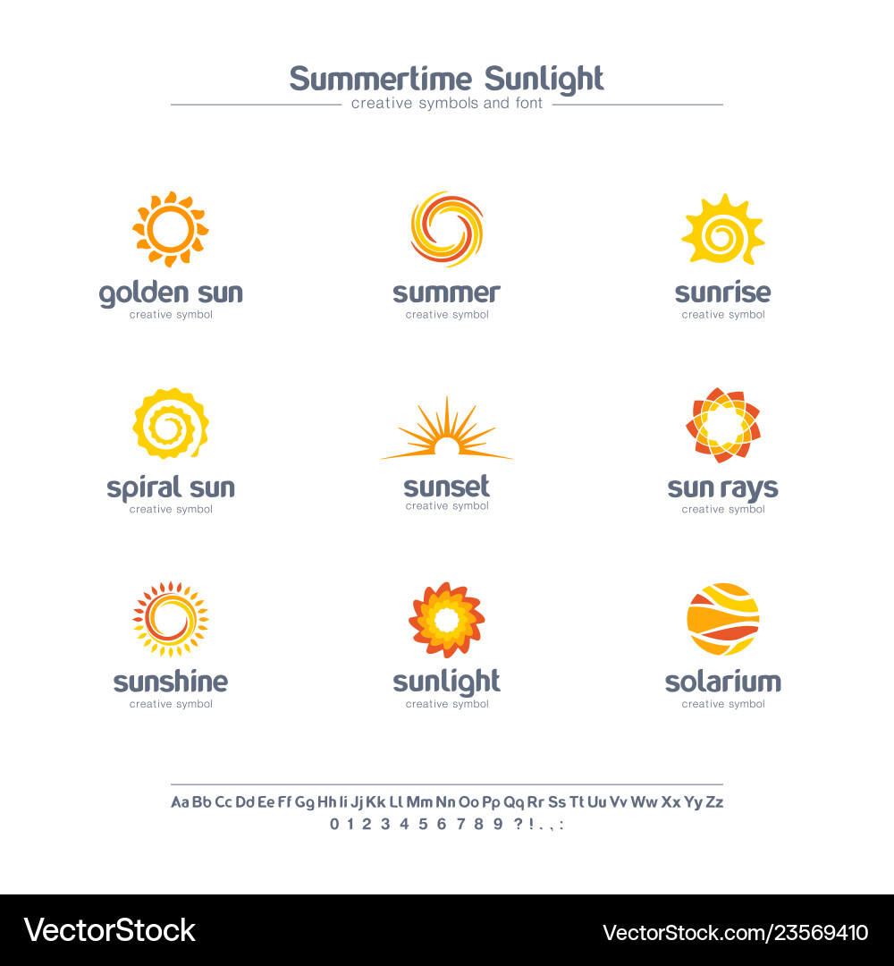 Sun & Rays Creative Symbols Royalty Free Vector Image