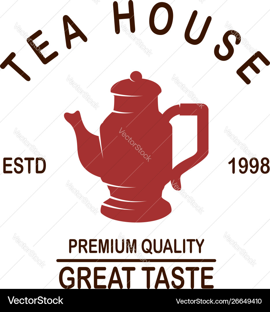 Tea shop emblem template design element for logo Vector Image