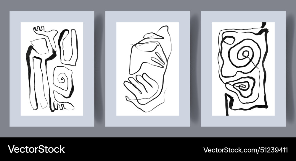 Abstract scribble ornament wall art print Vector Image