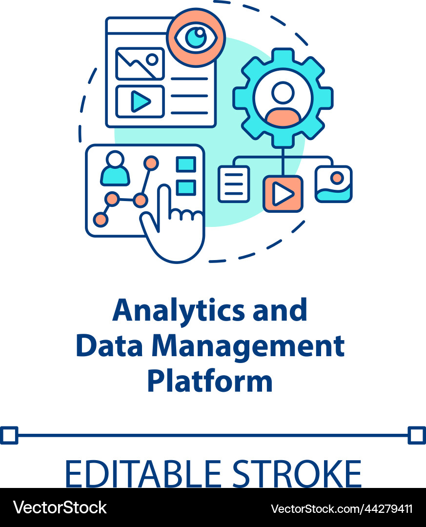 Analytics and data management platform concept Vector Image