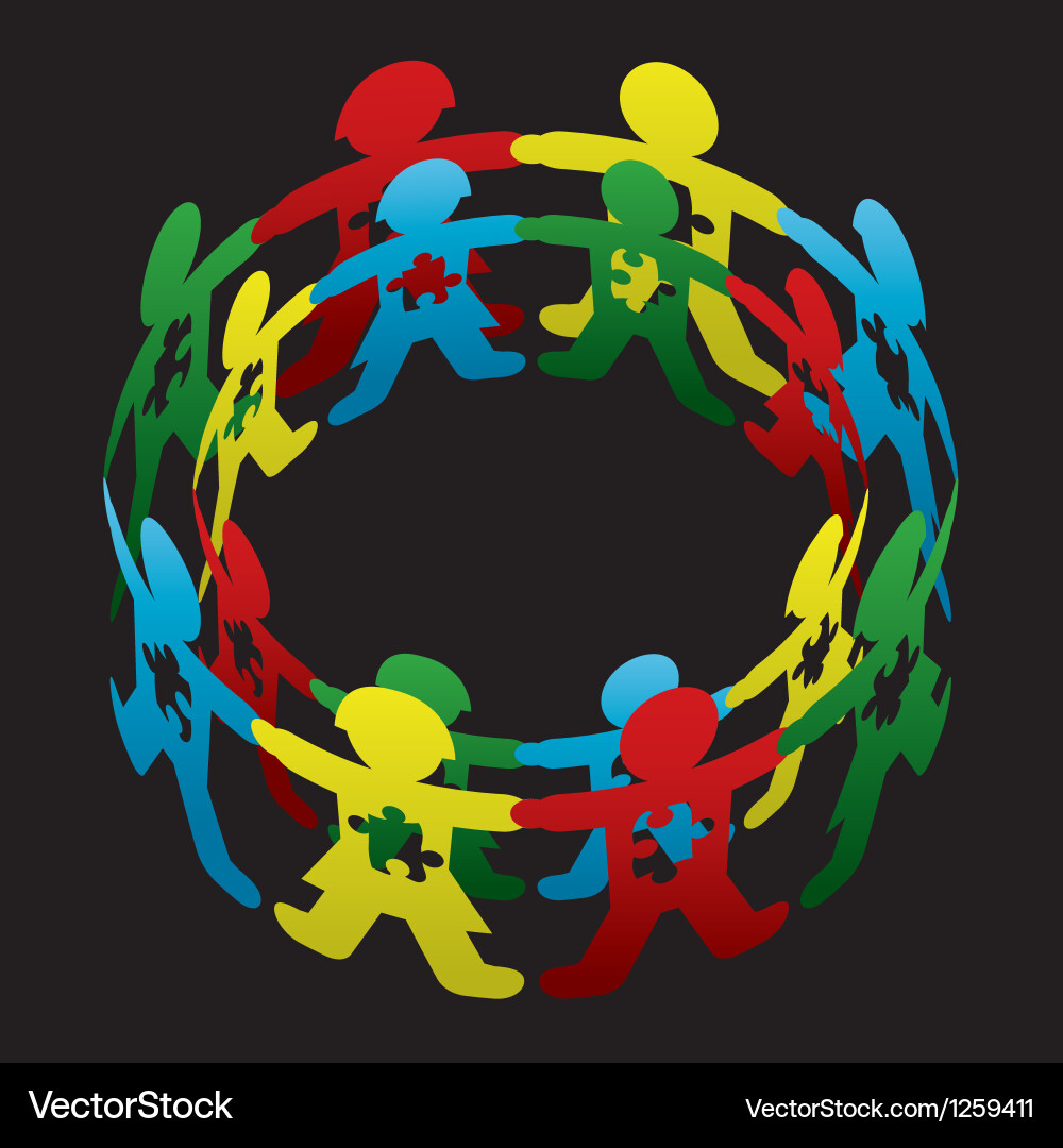 Child autism circle of hope Royalty Free Vector Image