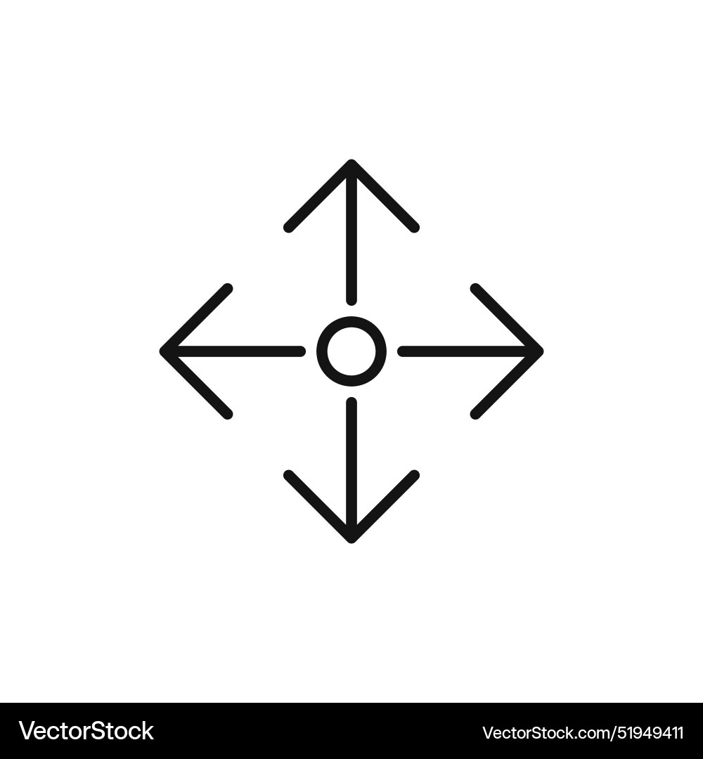 Cursor move logo sign outline Royalty Free Vector Image