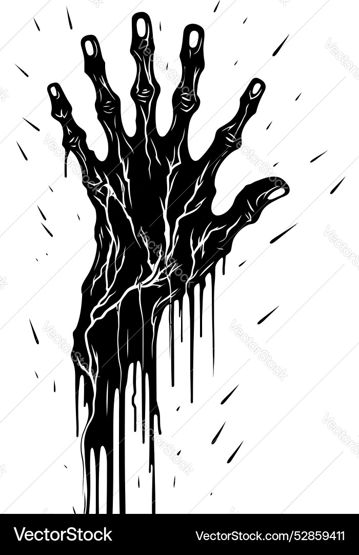 Grasping ghouls logo design featuring zombie Vector Image