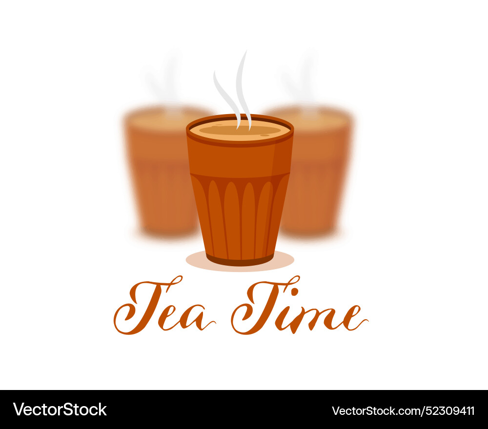 Indian chai or tea kullad promo background Vector Image