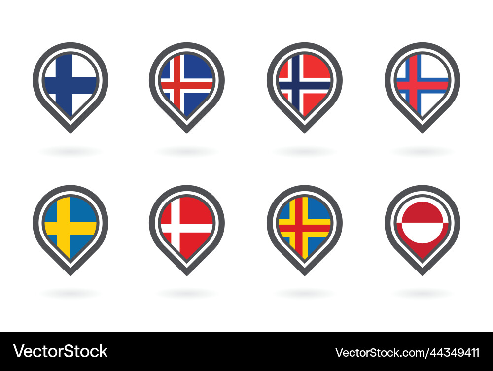 Nordic council countries and territories map point