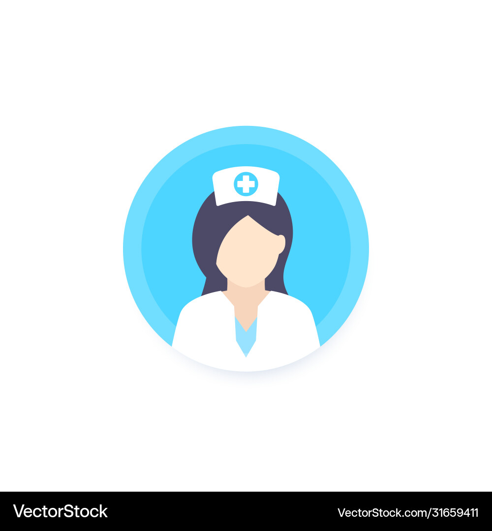 Nurse icon flat style Royalty Free Vector Image