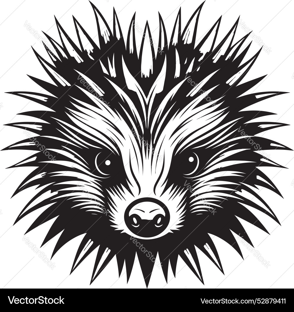 Porcupine spike abstract emblem quill Royalty Free Vector