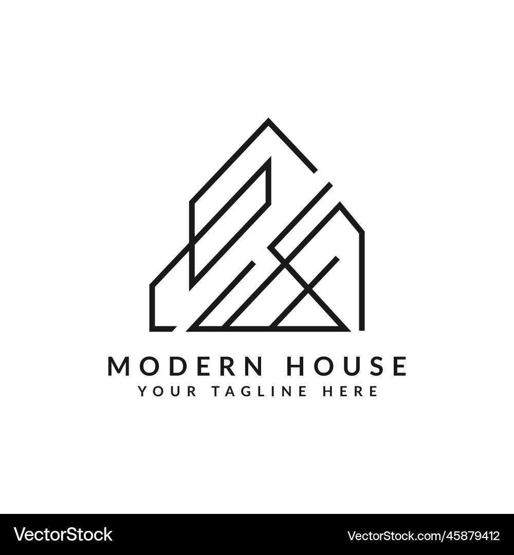Abstract modern house logo with minimalist lines Vector Image