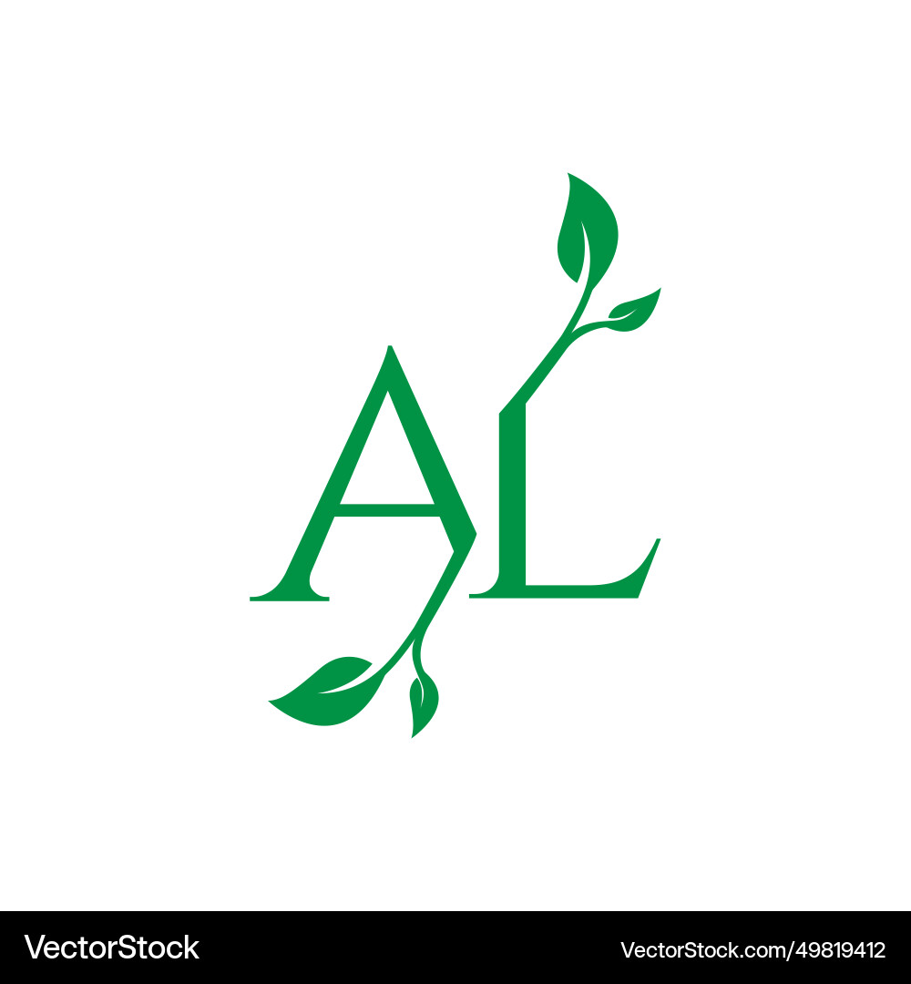 Alphabet leaf icon logo design Royalty Free Vector Image