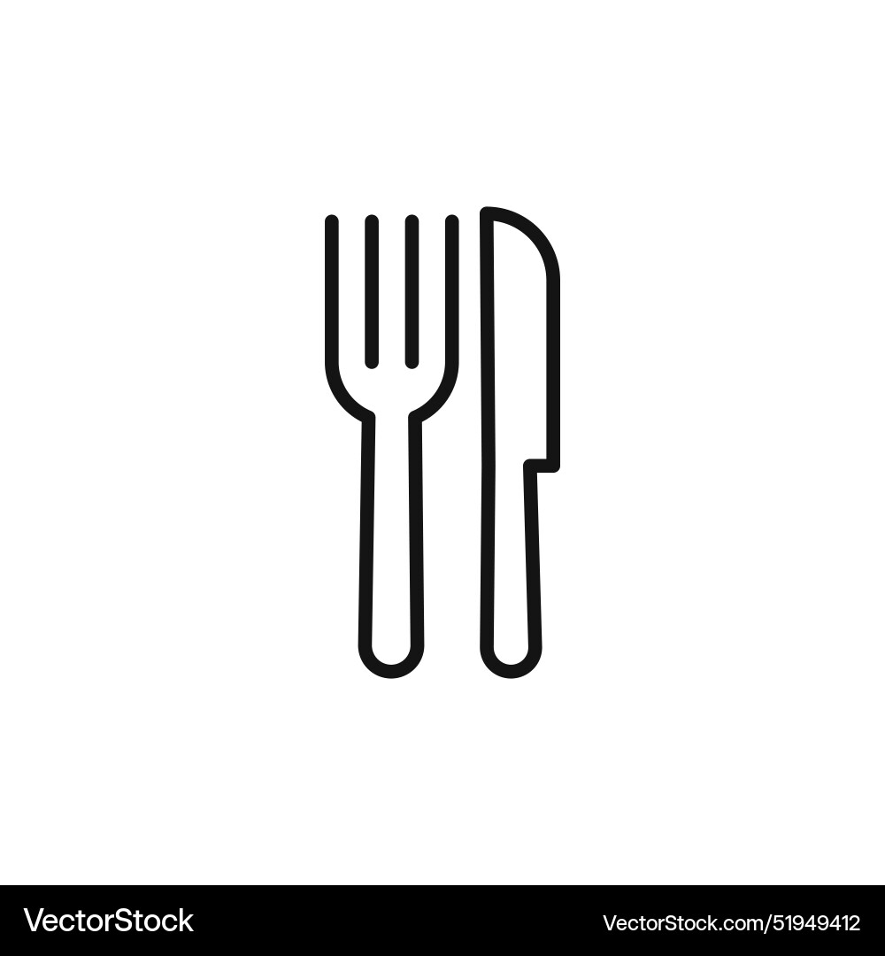 Cutlery logo sign outline Royalty Free Vector Image