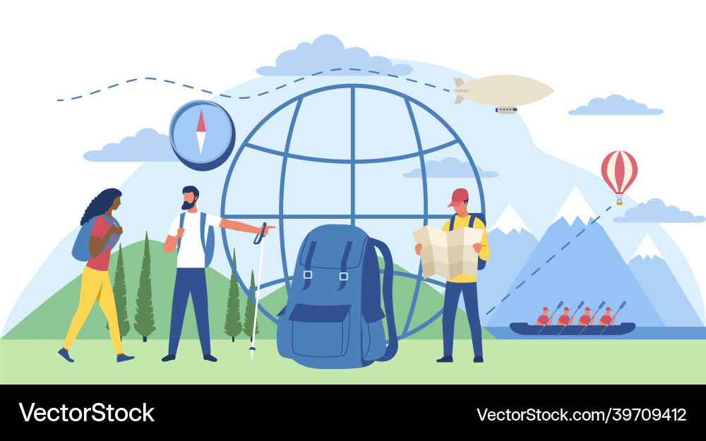 Eco tourism concept Royalty Free Vector Image - VectorStock