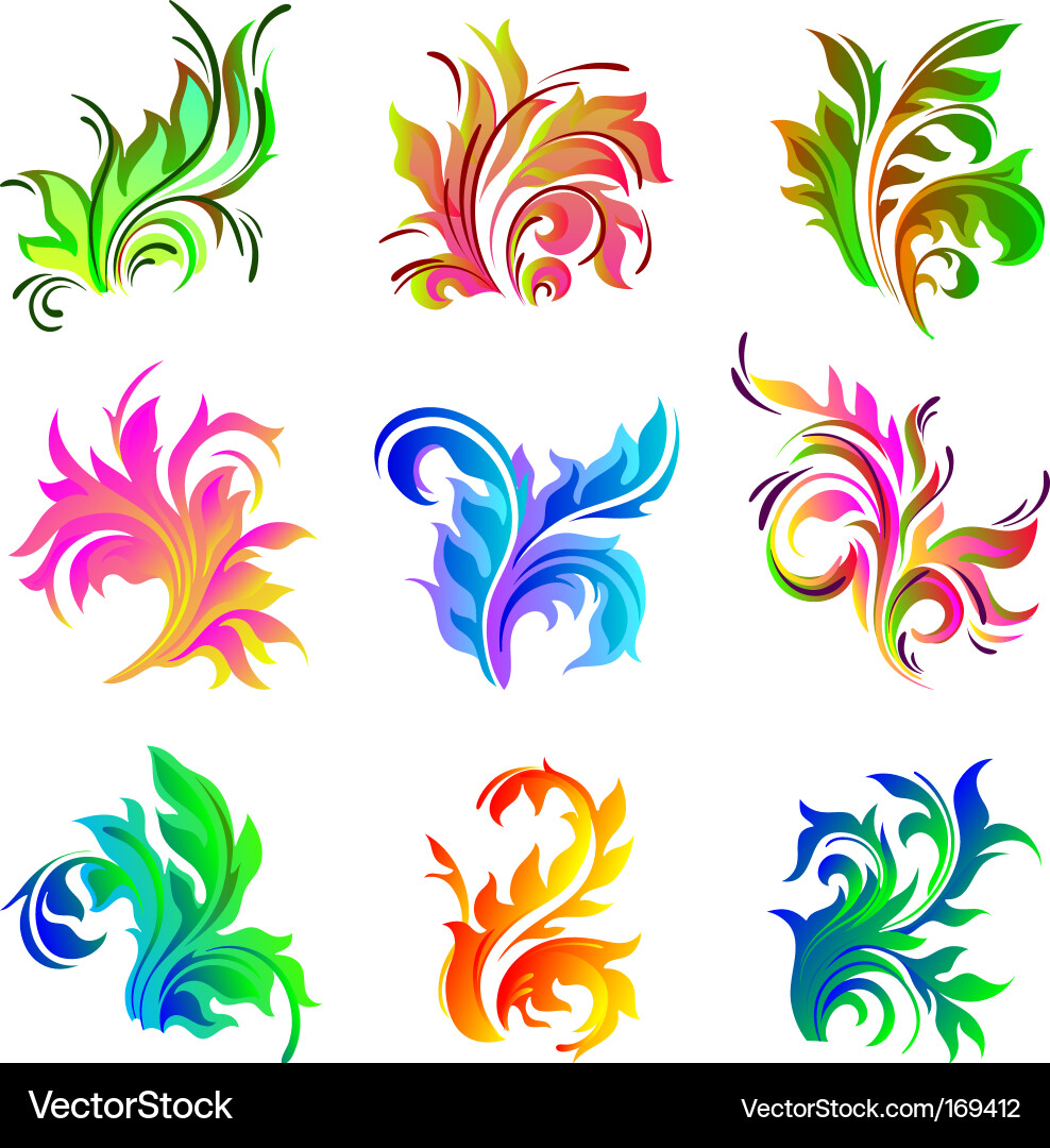 Floral decor ornament Royalty Free Vector Image