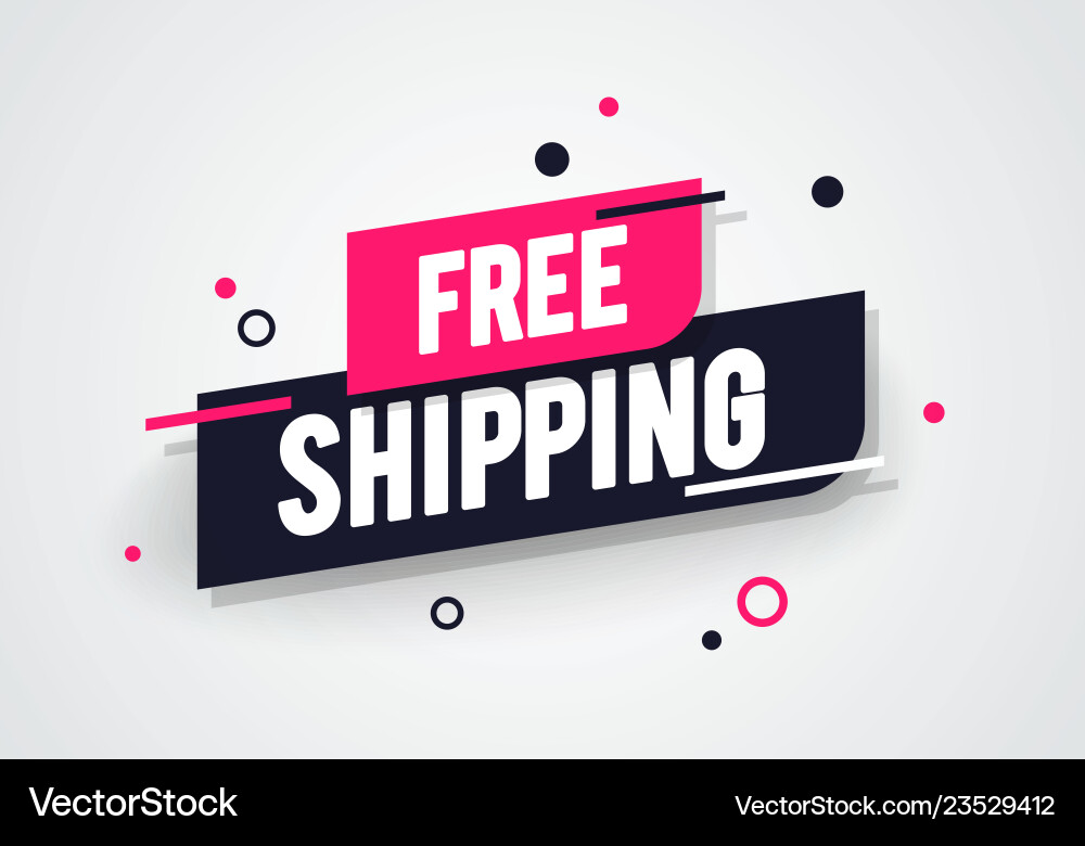 Free Shipping Shop Now Label Royalty Free Vector Image