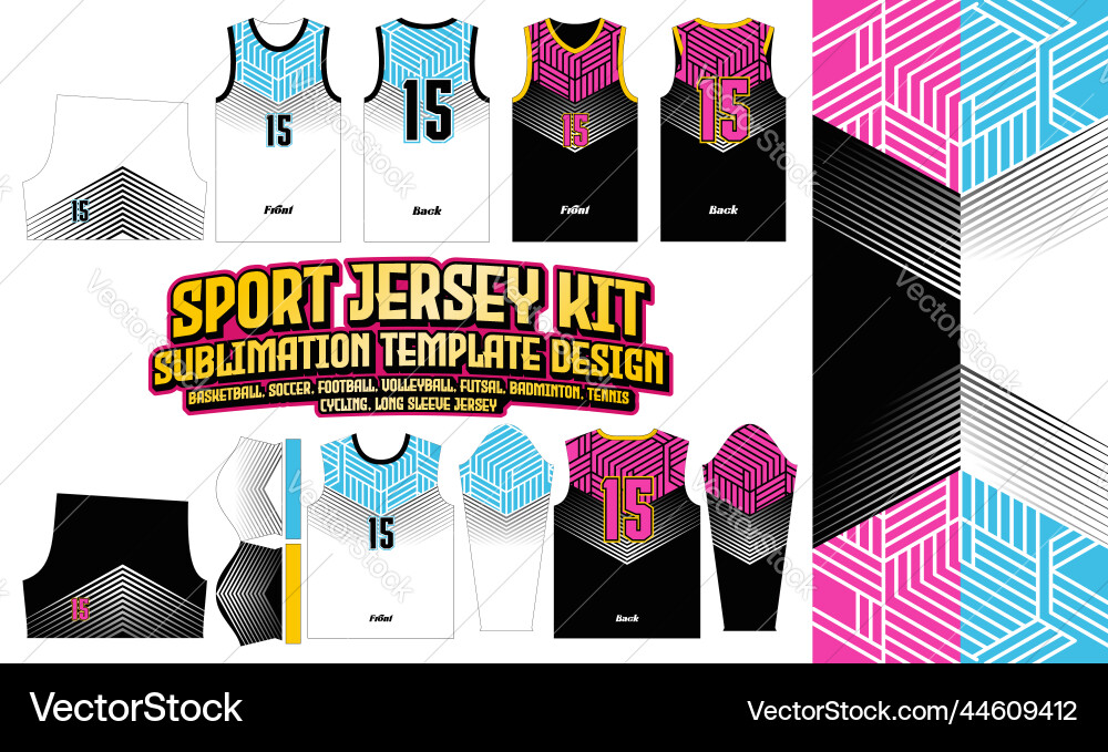 Jersey apparel sport wear sublimation pattern 84 Vector Image